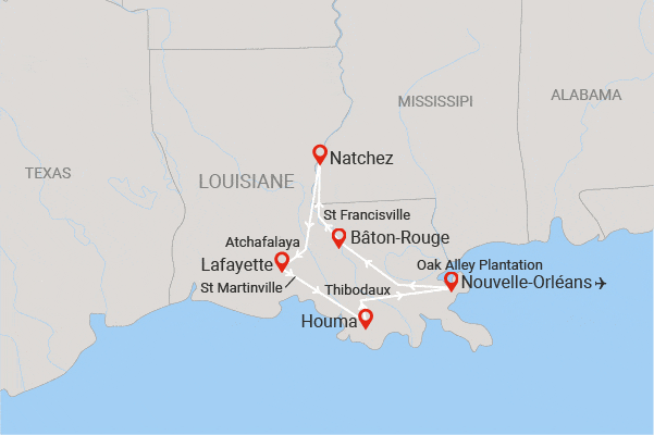 Circuit Coeur de Louisiane, entre Bayous et Plantations (Etats-Unis)