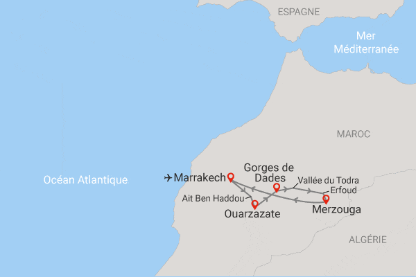 Circuit Entre Haut Atlas et désert de Merzouga (Maroc)